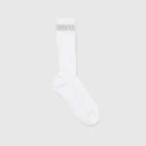 Gucci Ribbed Cotton Socks - White