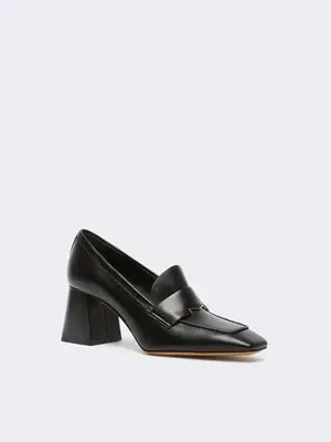 Max Mara Leather Loafers With Heel