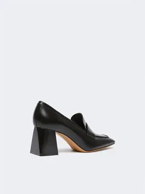Max Mara Leather Loafers With Heel