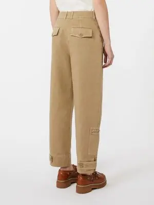 Max Mara Cotton Satin Cargo Trousers