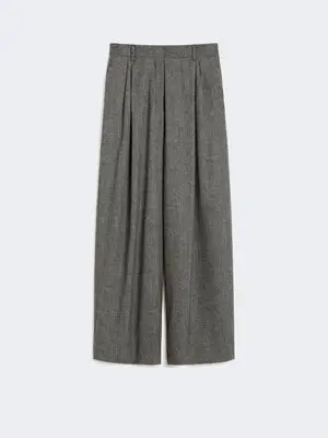 Max Mara Wool Flannel Wide Leg Trousers