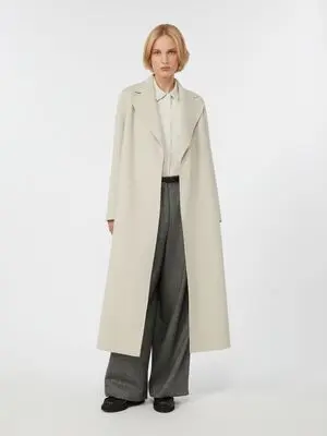 Max Mara Wool Flannel Wide Leg Trousers