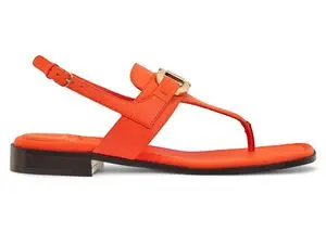 FERRAGAMO Gancini Leather Flat Sandals