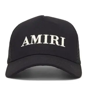 Amiri Logo Trucker Cap - Black/white