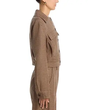 A.L.C. Blake Plaid Wool Jacket - Tan Multi