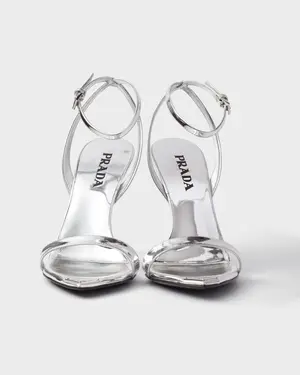 Prada Metallic High-heeled Sandals - Silver
