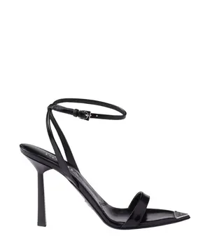 Prada Brushed Leather Sandals - Black