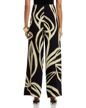 CALA DE LA CRUZ Oxana Printed High Waisted Wide Leg Pants