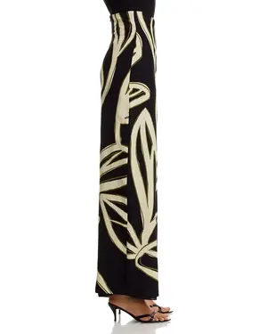 CALA DE LA CRUZ Oxana Printed High Waisted Wide Leg Pants