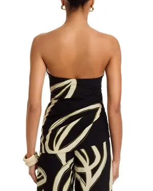 CALA DE LA CRUZ Charlotte Printed Asymmetric Top