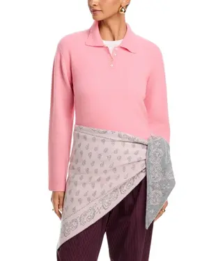 Guest In Residence The Wild Rag Cashmere Scarf - Pink/grey
