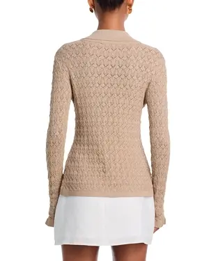 Sea Ruby Knit Polo Top - Champagne