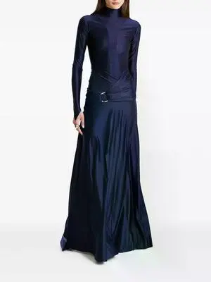 MOOS STUDIO High-neck Maxi Dress With Ring Detail - Blue