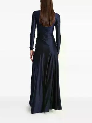 MOOS STUDIO High-neck Maxi Dress With Ring Detail - Blue