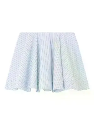 GANNI Circle Stripe Cotton Mini Skirt - Blue