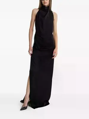 MOOS STUDIO Allure High-neck Maxi Dress - Black