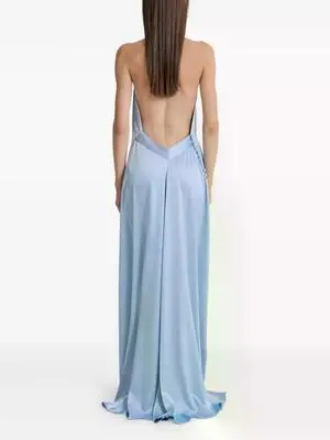 MOOS STUDIO Allure High-neck Maxi Dress - Blue