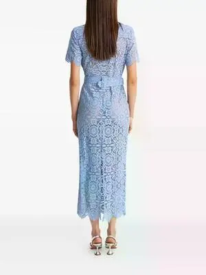 MOOS STUDIO Skyline Lace Belted Midi Dress