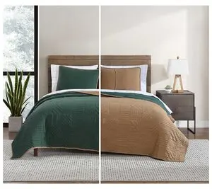 Eddie Bauer Solid Washed Evergreen-brown Twin Q Uilt Sham Set