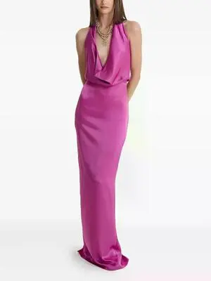 MOOS STUDIO Wild Orchid Cowl-neck Maxi Dress