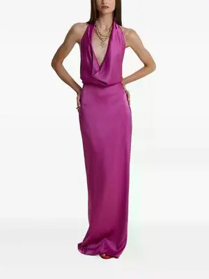 MOOS STUDIO Wild Orchid Cowl-neck Maxi Dress