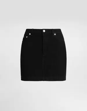 Black Aline Denim Skirts