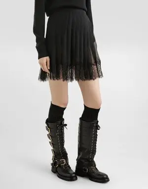 Dolce & Gabbana Pleated Chiffon Mini Skirt