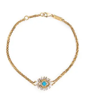 SUZANNE KALAN Yellow Evil Eye Chain Bracelet - Gold