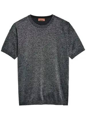 Missoni Lamé Fine-knit T-shirt - Silver
