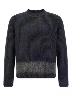 Dsquared2 Ribbed Knit Sweater With Wool Insert - Grey