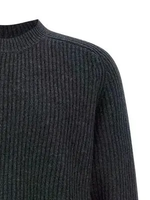 Dsquared2 Ribbed Knit Sweater With Wool Insert - Grey