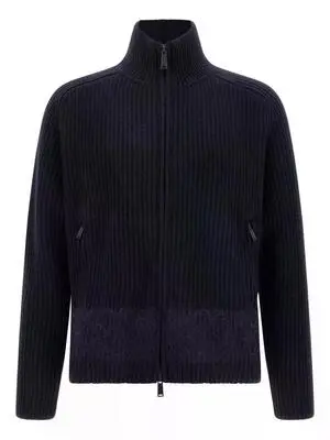 Dsquared2 Ribbed High-neck Zip-front Cardigan - Blue