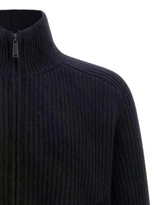 Dsquared2 Ribbed High-neck Zip-front Cardigan - Blue