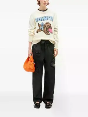 GANNI Puppy Logo Intarsia Sweater