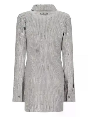 Attico Crystal-embellished Mini Dress - Grey