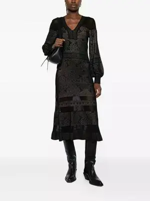 TWINSET V-neck Maxi Dress - Black