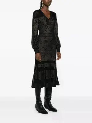 TWINSET V-neck Maxi Dress - Black