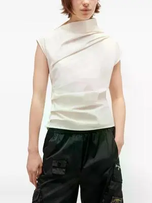 GANNI Draped Cowl-neck Top