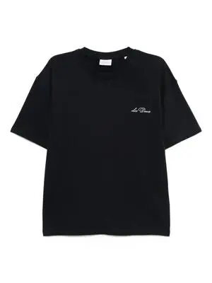 LES DEUX Logo-embroidered T-shirt - Blue