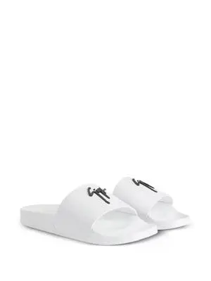 GIUSEPPE ZANOTTI Brett Logo-embellished Slides - White