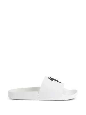 GIUSEPPE ZANOTTI Brett Logo-embellished Slides - White