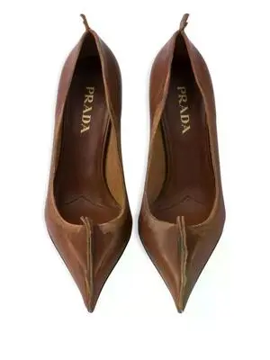 Prada 85mm Antiqued Leather Pumps
