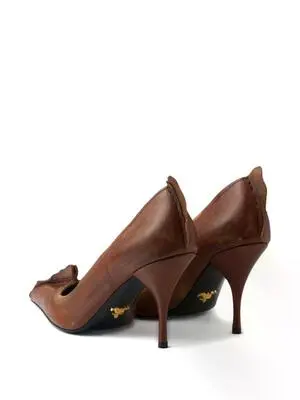 Prada 85mm Antiqued Leather Pumps