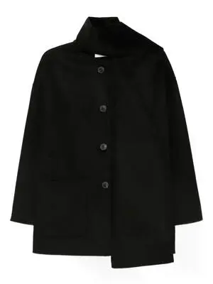 THE DYNAMIS STUDIO Patch-pockets Single-breasted Wool Coat - Black
