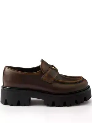 Prada Triangle-logo Platform Leather Loafers