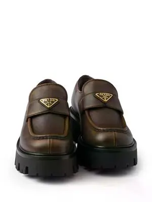 Prada Triangle-logo Platform Leather Loafers