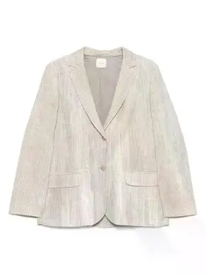 ALYSI Single-breasted Velvet Blazer - Neutrals