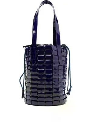 Dragon Diffusion Patent Leather Woven Bucket Bag
