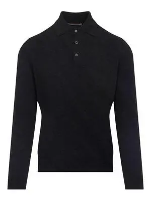 Brunello Cucinelli Long-sleeve Polo Shirt - Grey