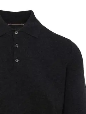 Brunello Cucinelli Long-sleeve Polo Shirt - Grey